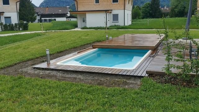 Автоматическая терраса для бассейна 6,8x3,2 м