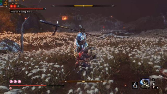SEKIRO НГ+ Иссин, мастер меча с одной драже, без смертей, только меч через контратаки.