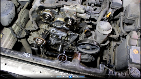 Замена комплекта ГРМ и лобовых сальников на Toyota Mark II Тойота Марк 2 JZX 101 1998 года  2часть