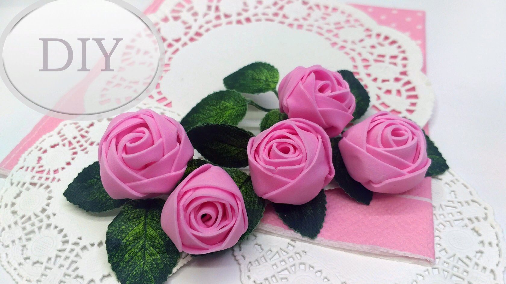 ?Розы за 2 минуты  (еще один быстрый способ) / DIY foam flowers.