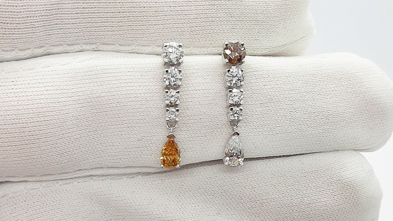 Серьги с бриллиантами Груша