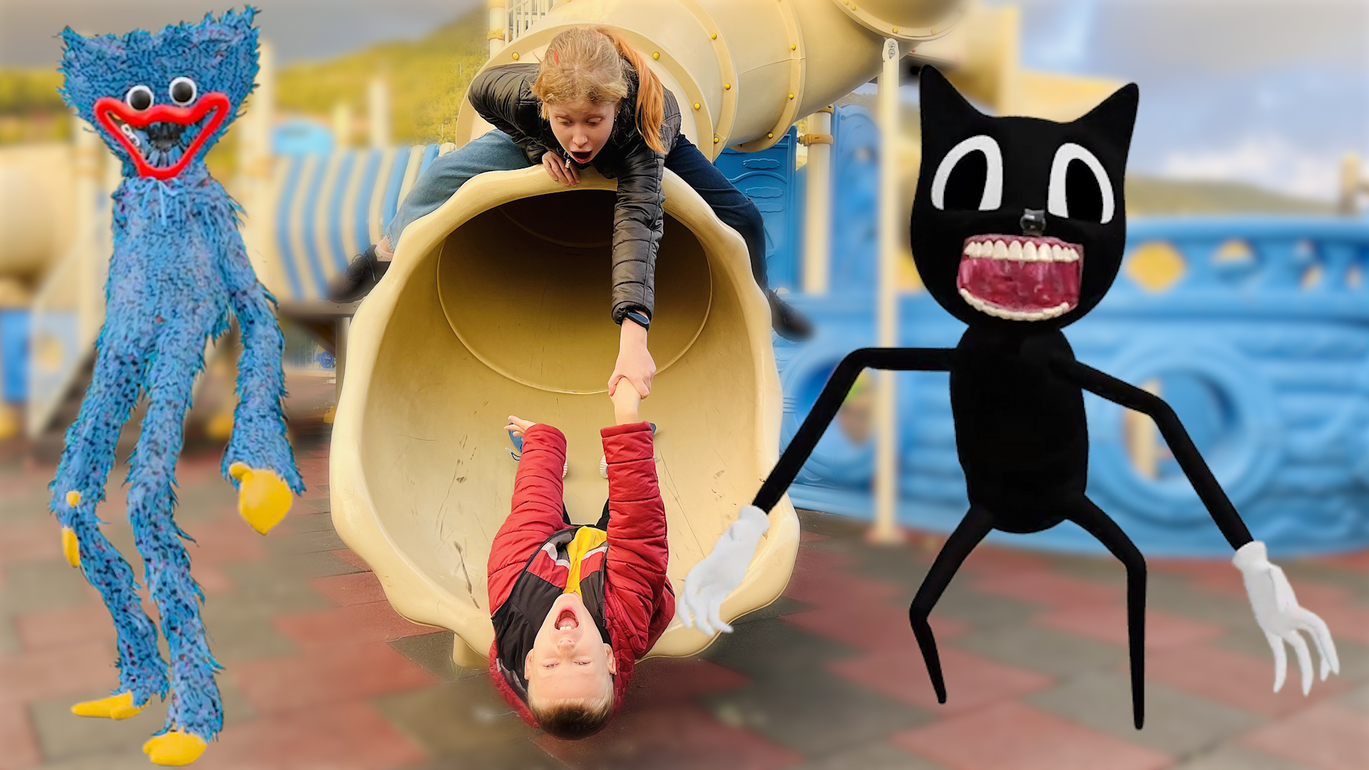 Горка Пожиратель поспорила с Хагги Вагги и сожрала Картун Кэт