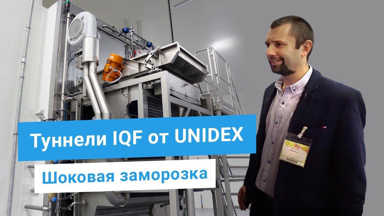Морозильные туннели шоковой заморозки IQF от UNIDEX. Заморозка ягод, фруктов, овощей, рыбы, грибов.