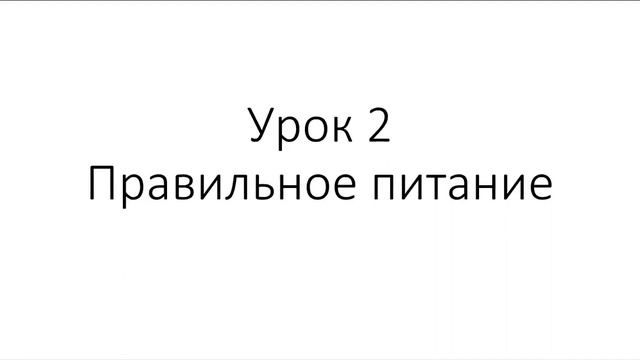 Урок №2 "Правильное питание"