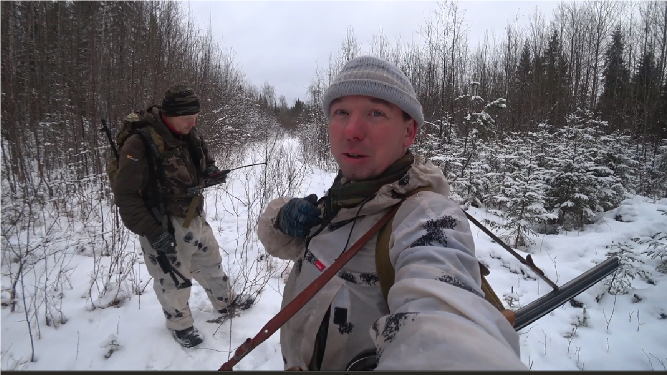 Иж-27 стрельба по лосю на 100м.Бобика порвали.Лебедка нас спасла.1 часть.