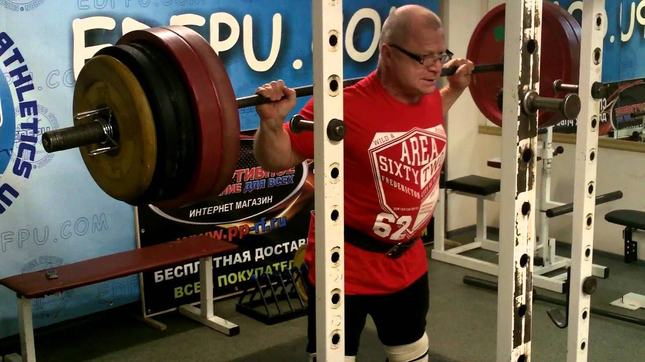 Приседания в 60 лет. Георгий Зобач