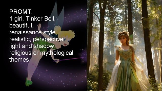 Фея Динь-Динь Tinker Bell в представлении искусственного интеллекта AI