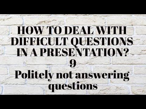 КАК ОТВЕЧАТЬ НА СЛОЖНЫЕ ВОПРОСЫ В ПРЕЗЕНТАЦИИ | Politely not answering questions
