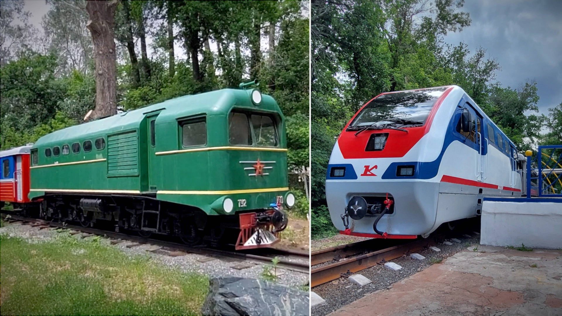 Маневровые работы на детской железной дороге / Старые и новые поезда ДЖД