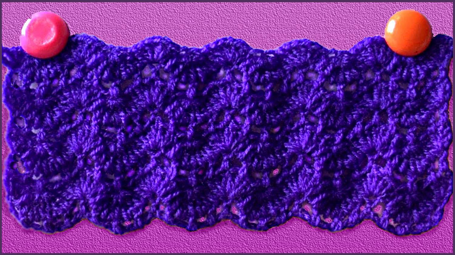 Узор ракушки крючком. Вязание узора крючком.