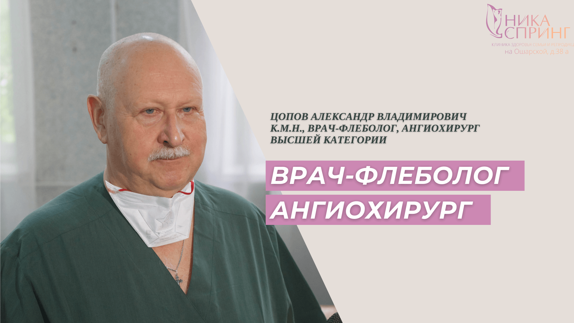 Сосудистый хирург в Нижнем Новгороде. Цопов Александр Владимирович прием в клинике НИКА СПРИНГ