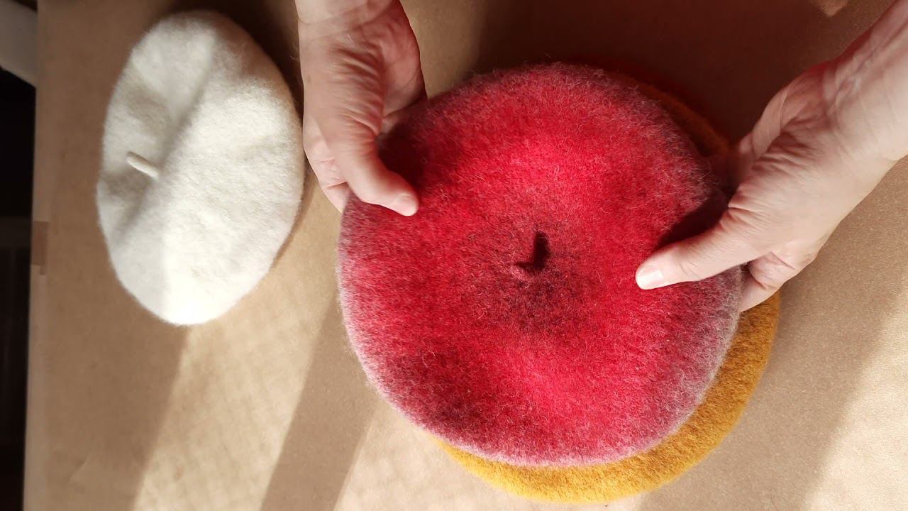 Вязано-валяные береты из 100% шерсти