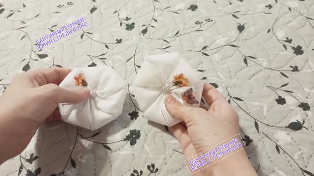 Простые бантики с сублимацией на ленте и фетре