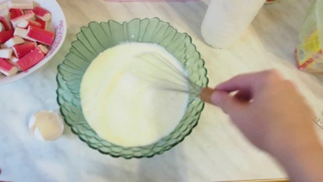 Крабовые палочки в тесте