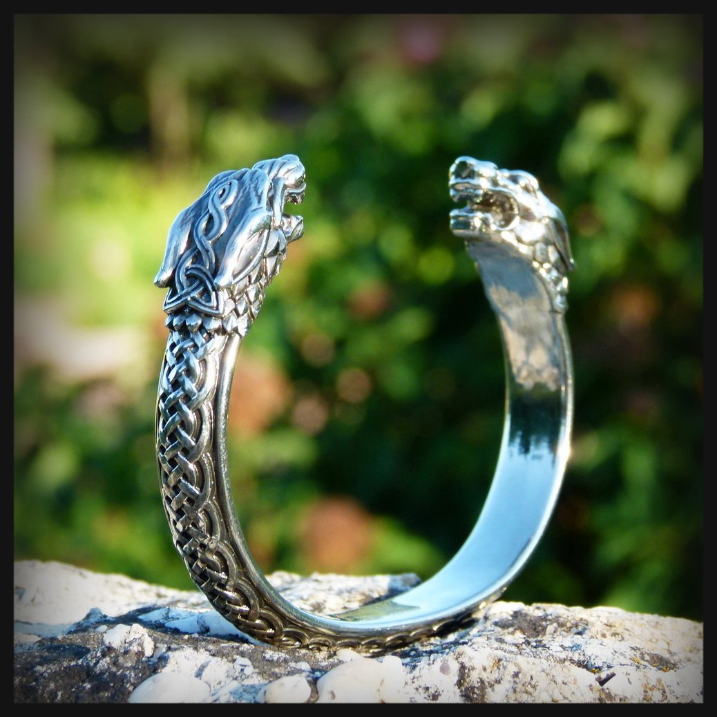 Браслет "Кельтские волки" , мельхиор