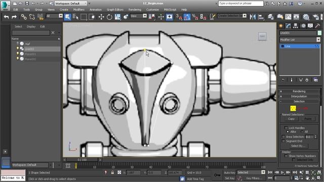 012. Начало моделирования шлема