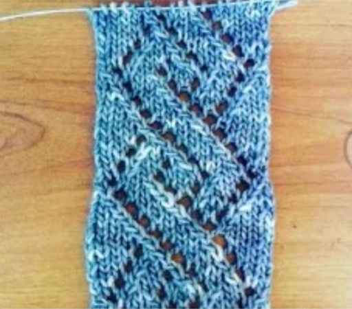 Узор спицами "Ажурный ромб".