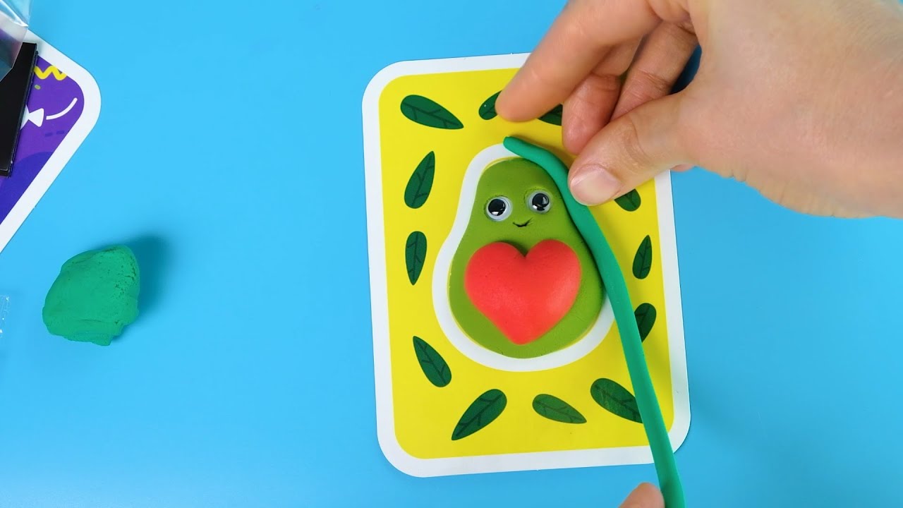 Слепи открытку: Легкий пластилин ТМ "Лепи легко" набор "Авокадо", с магнитом