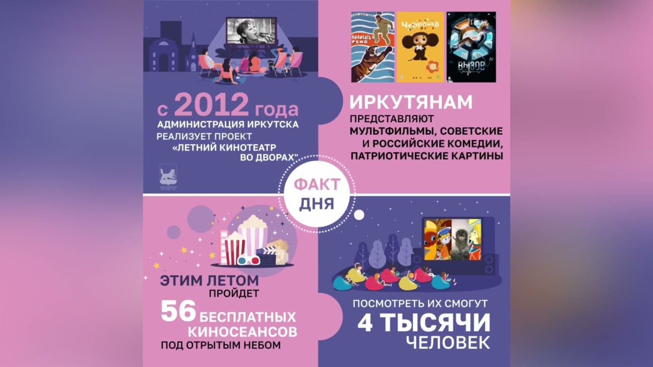 #Фактдня_Иркутск - Летний кинотеатр во дворах
