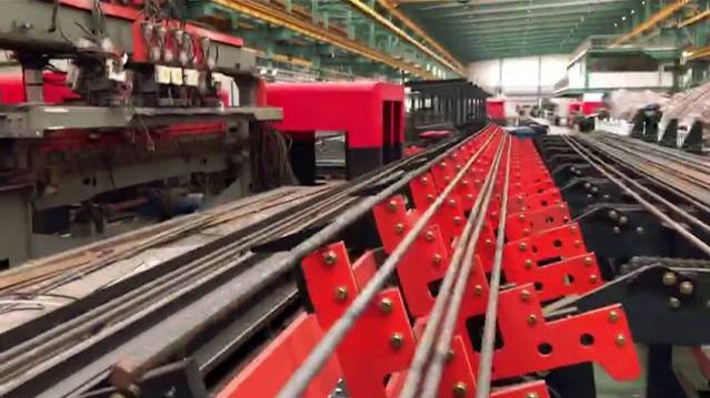 Линия  мерной резки прута с шаговым конвейером подачи прута TJK Machinery