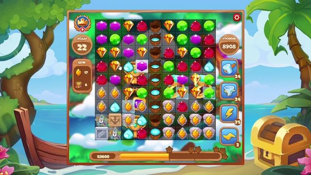 Как пройти уровень 8908 в игре Сокровища Пиратов