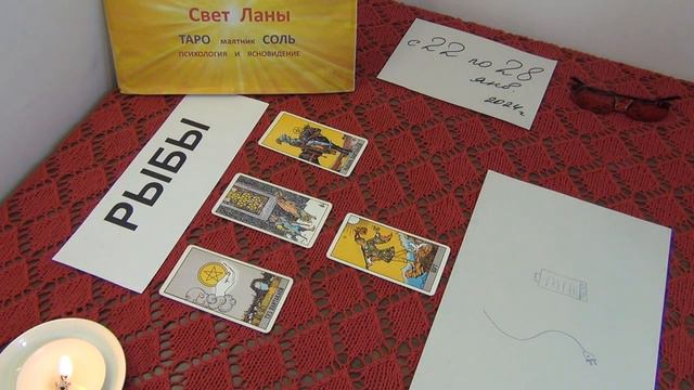 12 - РЫБЫ - прогноз ТАРО - с  22.01.2024г. по  28.01.2024г. + Послание от Высших Сил.