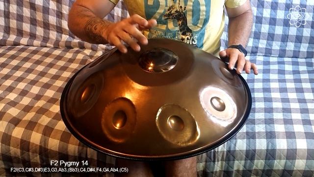 F2 Pygmy 14 notes (20.07.2023) Atom Handpan Stainless Steel