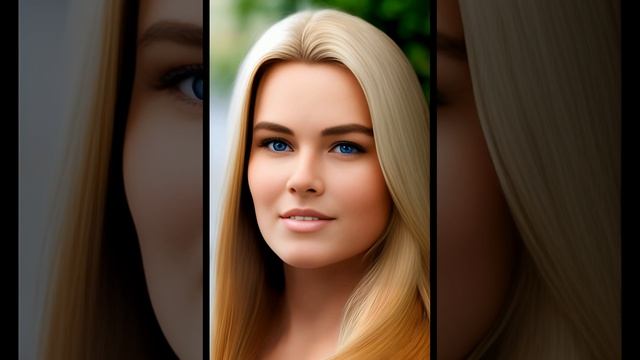 Beautiful blonde faces with blue eyes,art.