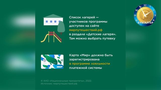 Кешбэк на путевки в детские лагеря