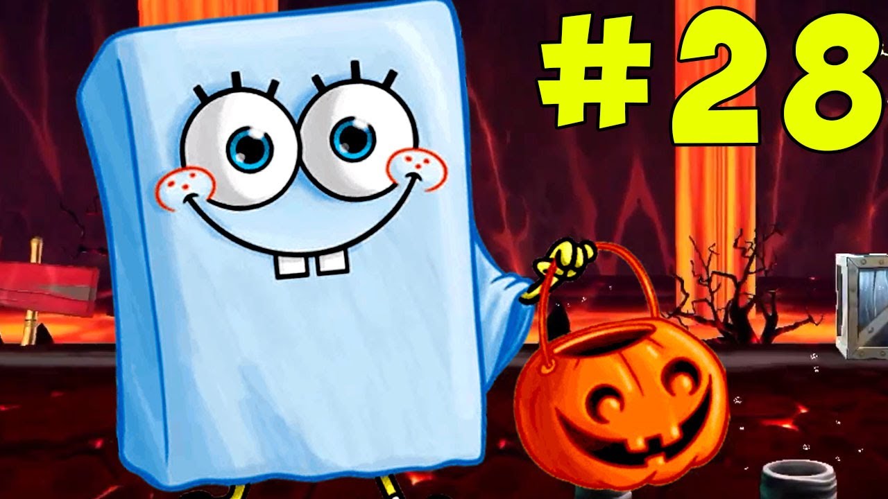 Последний уровень в Каменной бездне. 28 серия на канале MaxJunor. SpongeBob. Прохождение игры.