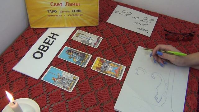1 - ОВЕН - прогноз ТАРО - с  22.01.2024г. по  28.01.2024г. + Послание от Высших Сил.