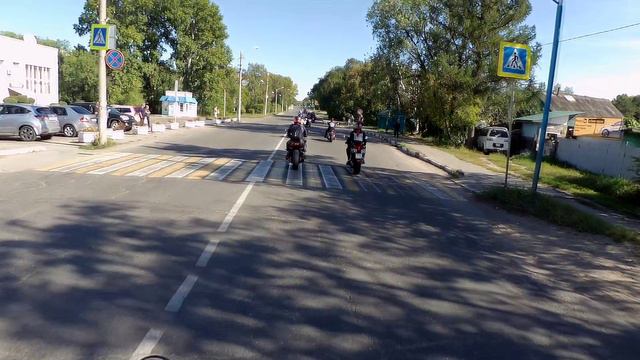 Проезд по городу на Альфе, закрытие мотосезона 2024. Амурская область, город Белогорск.