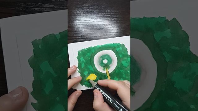 Моя попытка нарисовать одуванчик маркерами