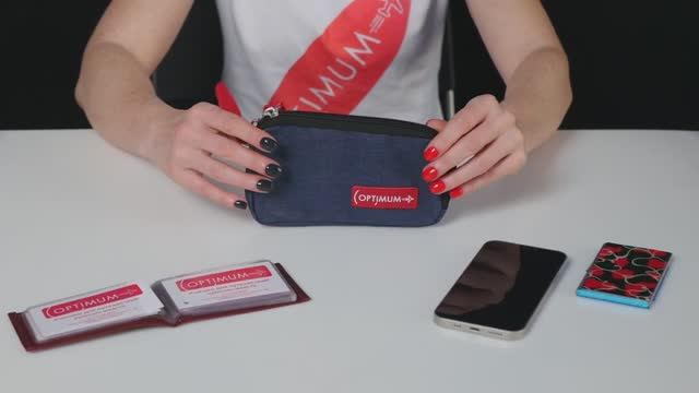 Кошелёк на пояс, синий - OPTIMUM (wallet)