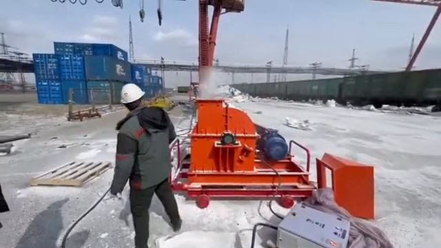 Молотковая дробилка МПС 630.  Дробление глинозема.