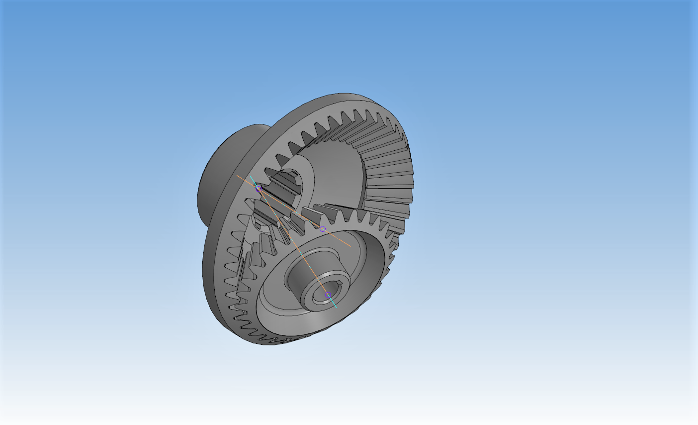 Азбука ВиМП часть 57. Коническая передача внутреннего зацепления с прямыми зубьями