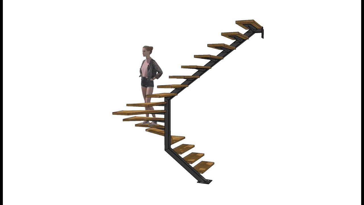 Лестница / монокосоур  забежная 180º