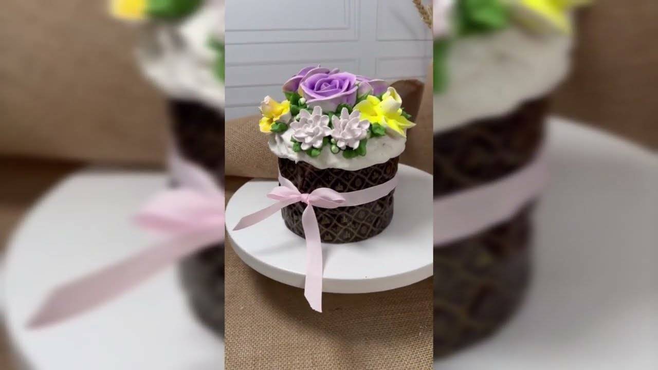 Кулич большой "Цветочная коллекция" | Арт-кондитерская С. Магаева