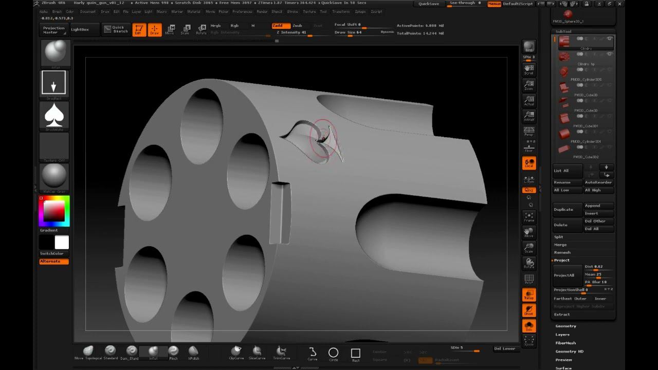 HarleyQ Vol 3  20 Adding details to the cylinder