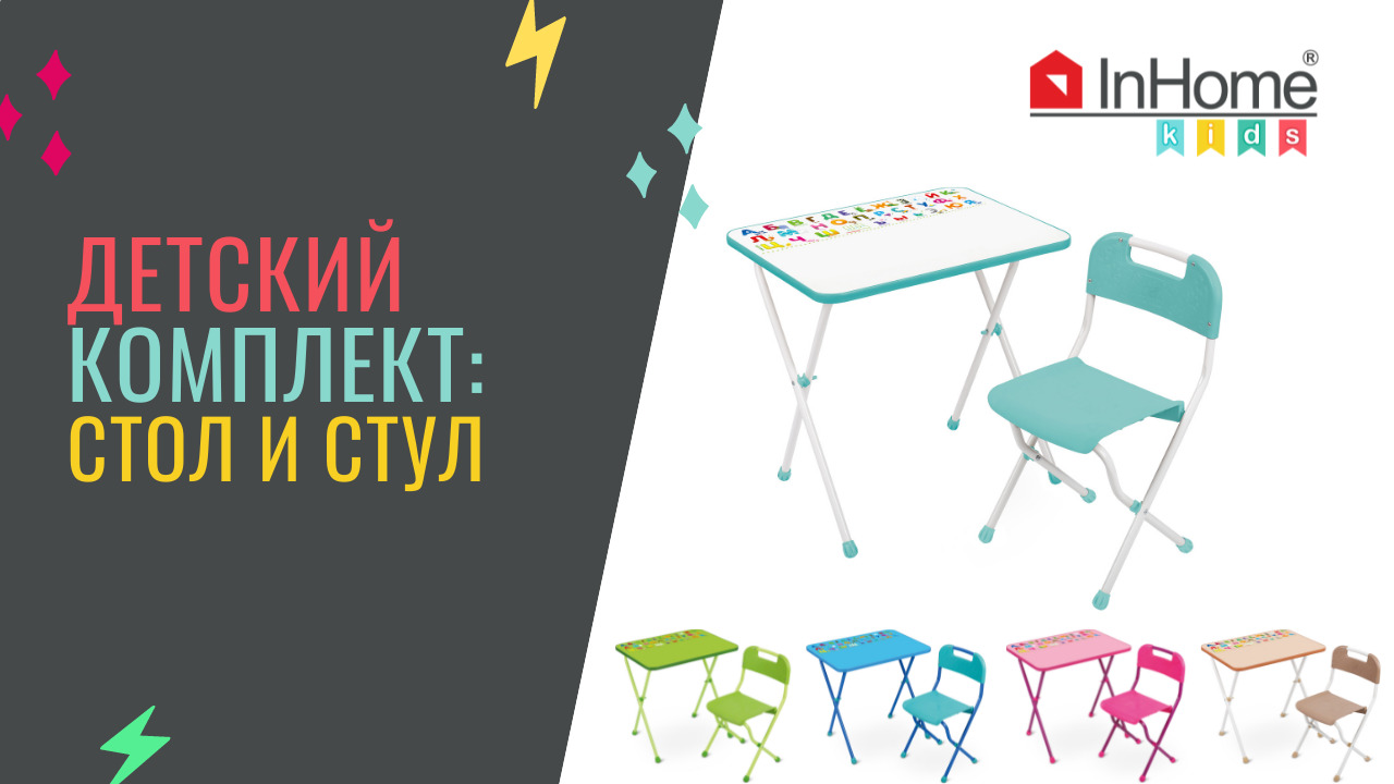 Комплект детской мебели InHome с азбукой (стол и стул для ребенка).mp4