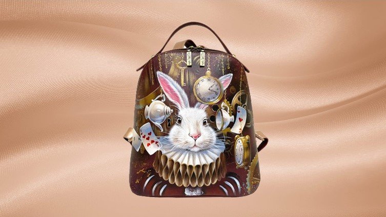 Рюкзак плоский "Белый Кролик" Pelle Volare