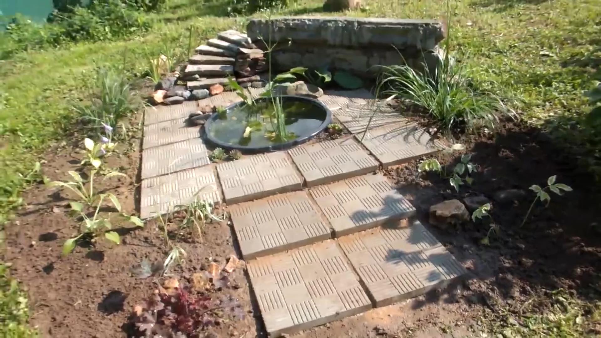 Прудик на участке и обустройство зоны водоёма своими руками. Мастер класс от жены