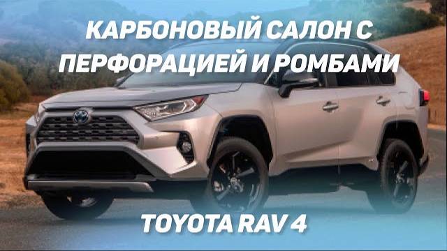 Карбоновый салон с перфорацией и ромбами в новом Toyota RAV4 [САЛОН С КАРБОНОМ 2021]