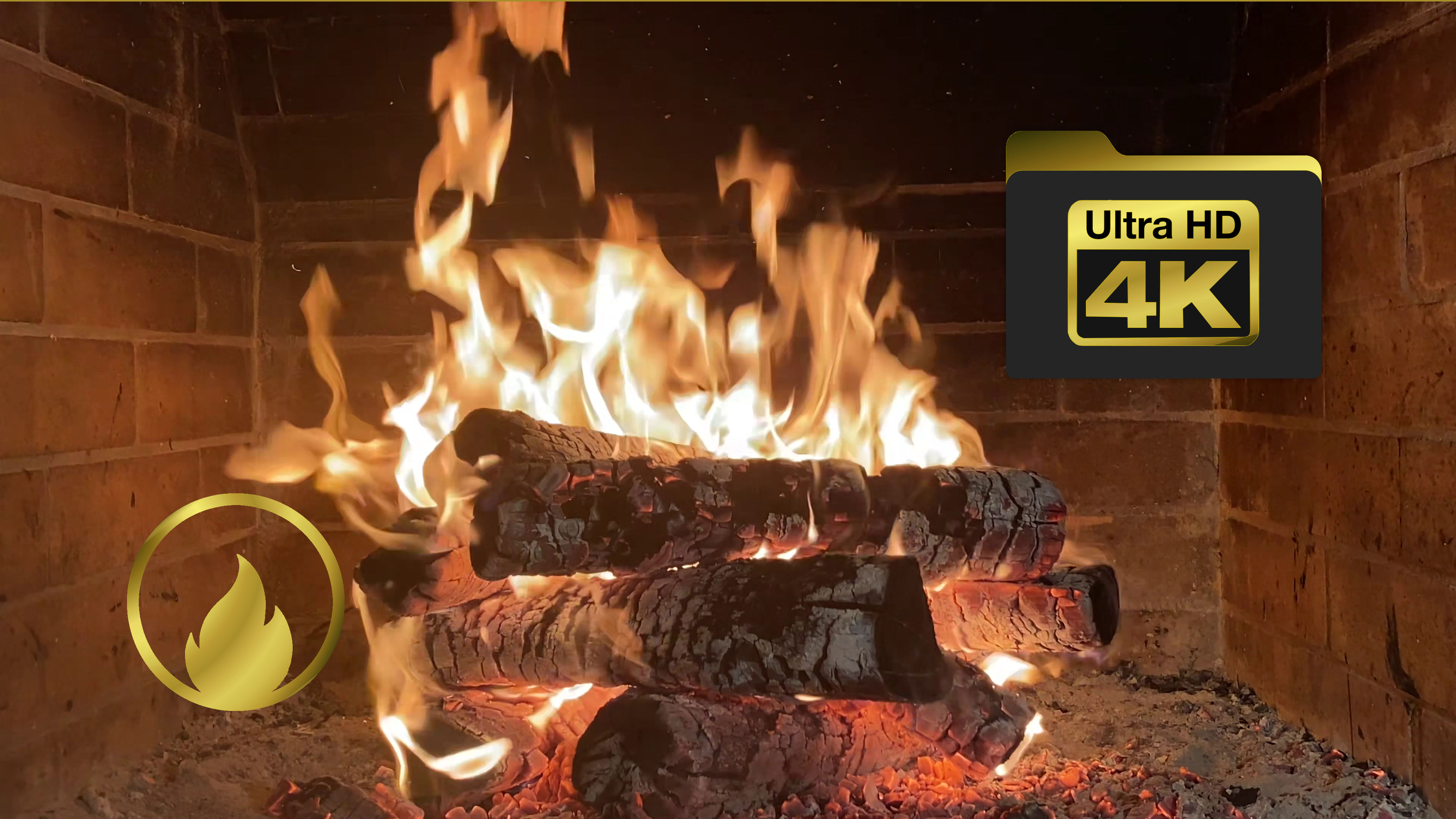 🔥 Завораживающий танец пламени: магия камина в 4K