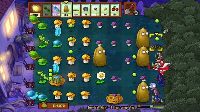 10-Plants vs Zombies. Выживание, уровни 1-3