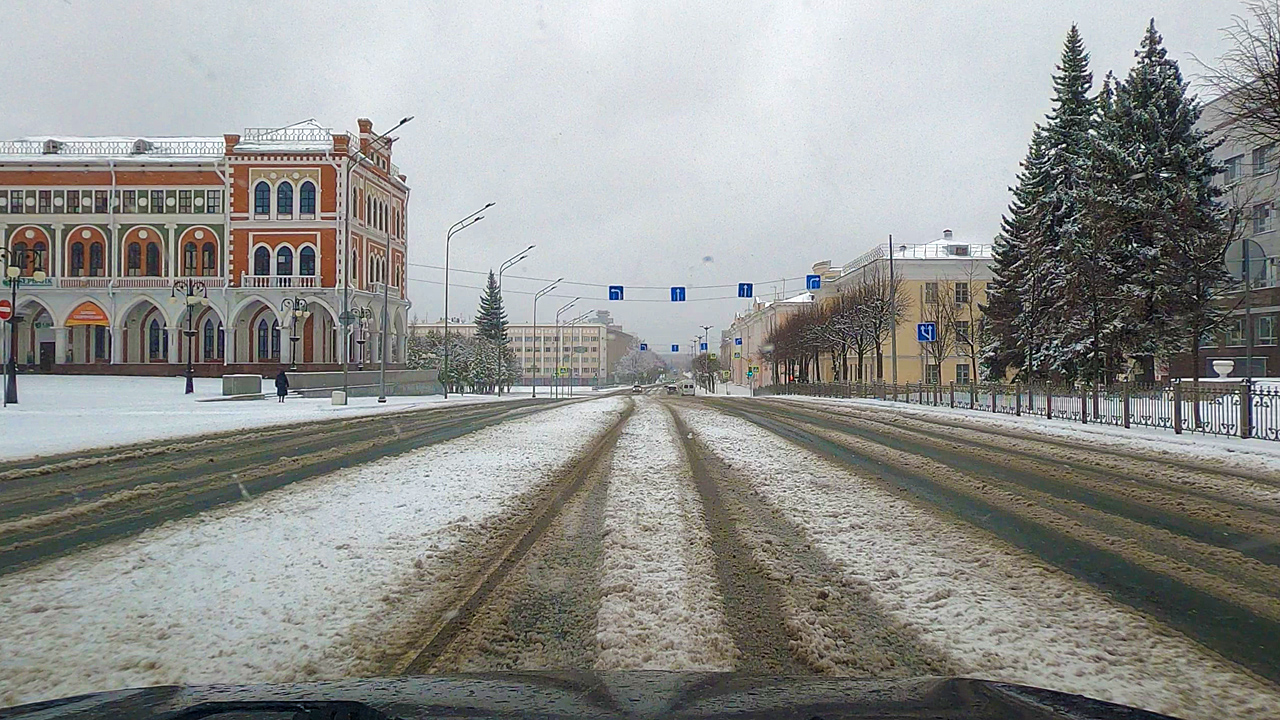Снегопад 17 апреля на дорогах Йошкар-Олы | Республика Марий Эл