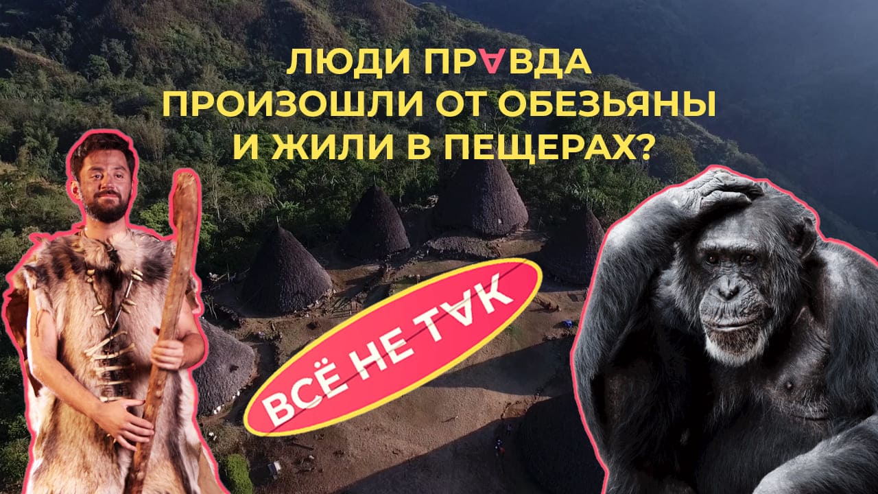 Всё не так | Выпуск 1 | Люди правда произошли от обезьяны и жили в пещерах?