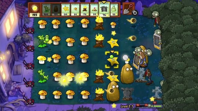 9-Plants vs Zombies. Приключение, второе прохождение уровни с 2.5 по 2.10