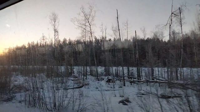 Солнечное февральское утро на перегоне Пелла — Горы