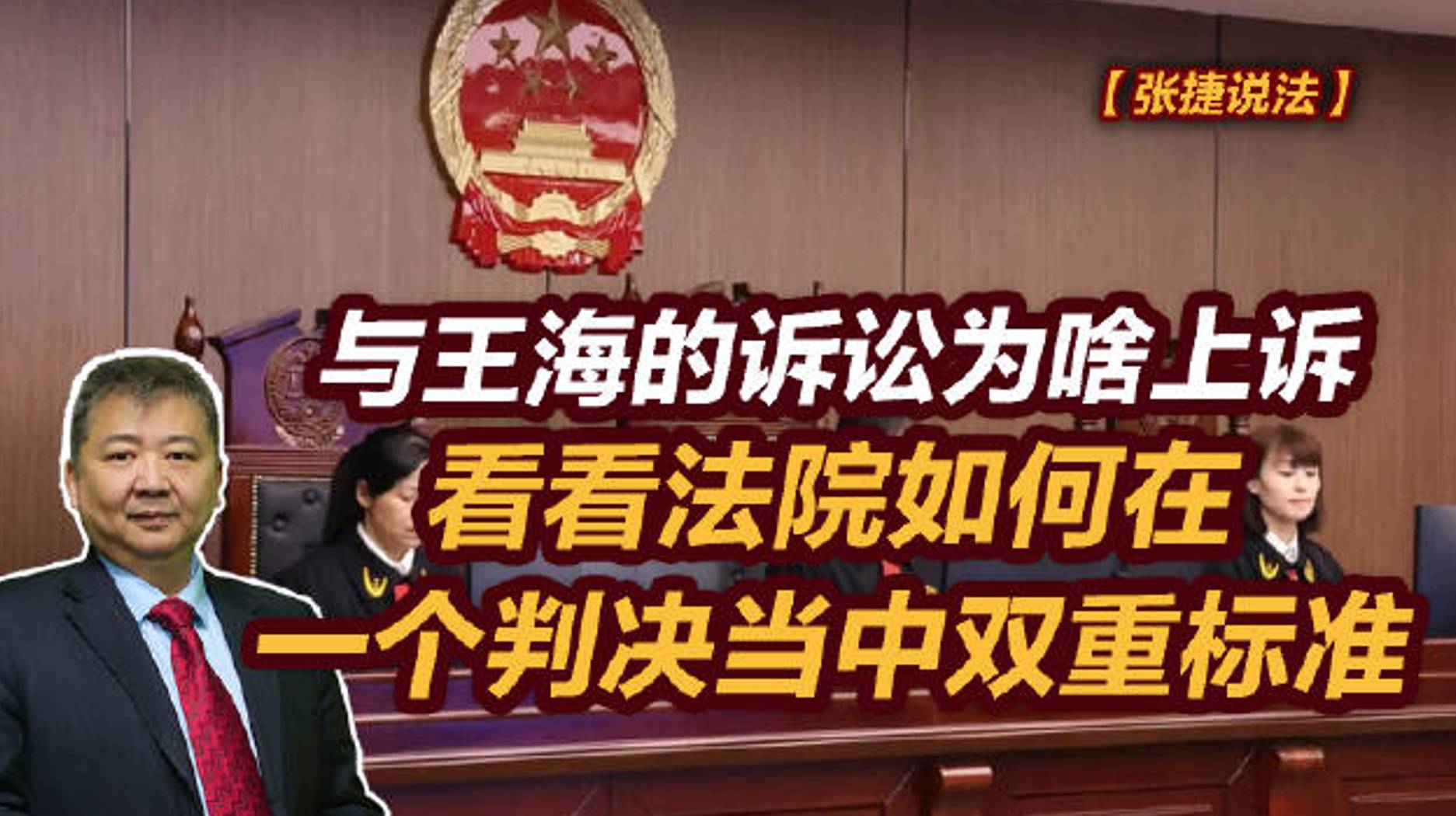 【张捷说法】与王海的诉讼为啥上诉，看看法院如何在一个判决当中双重标准_1721802044418